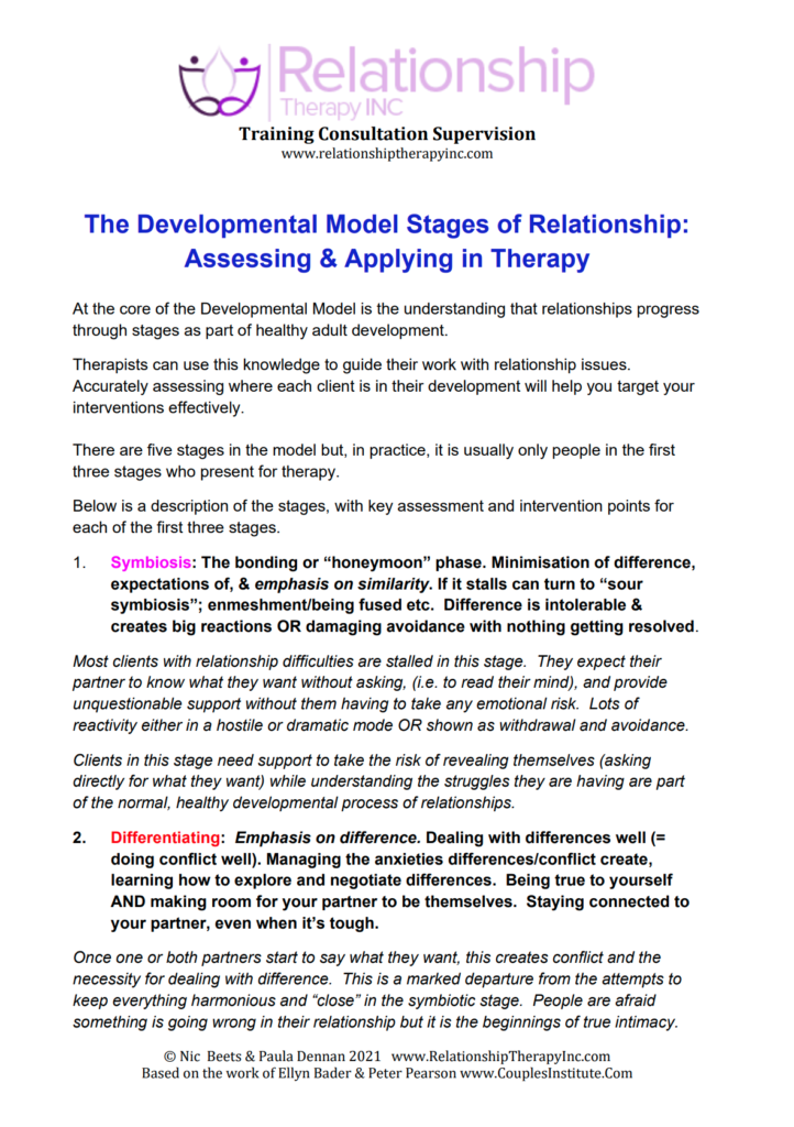 The Developmental Stages in your practice – Relationship Therapy Inc